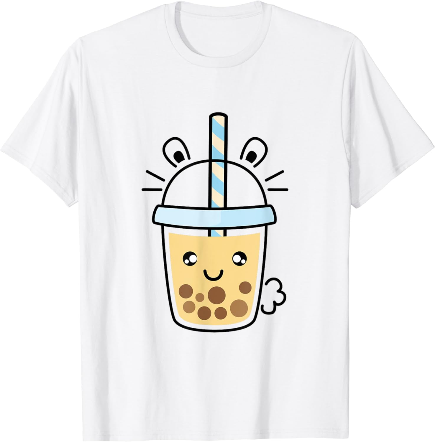 Kawaii Bubble Tea Lover Cute Smiling Boba Milk Tea T-Shirt - Walmart.com