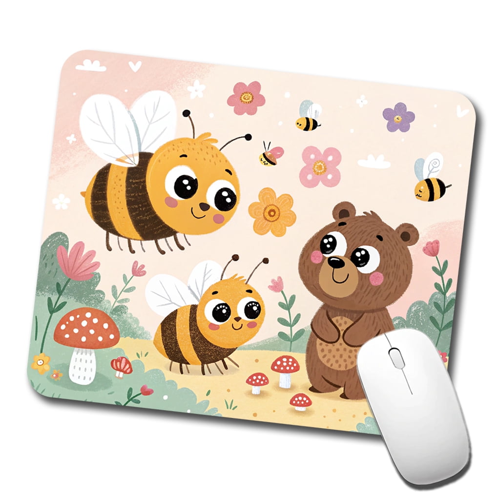 Kawaii Bumble Bees Bear Mouse Pad Low Profile Gaming Mat - Walmart.com