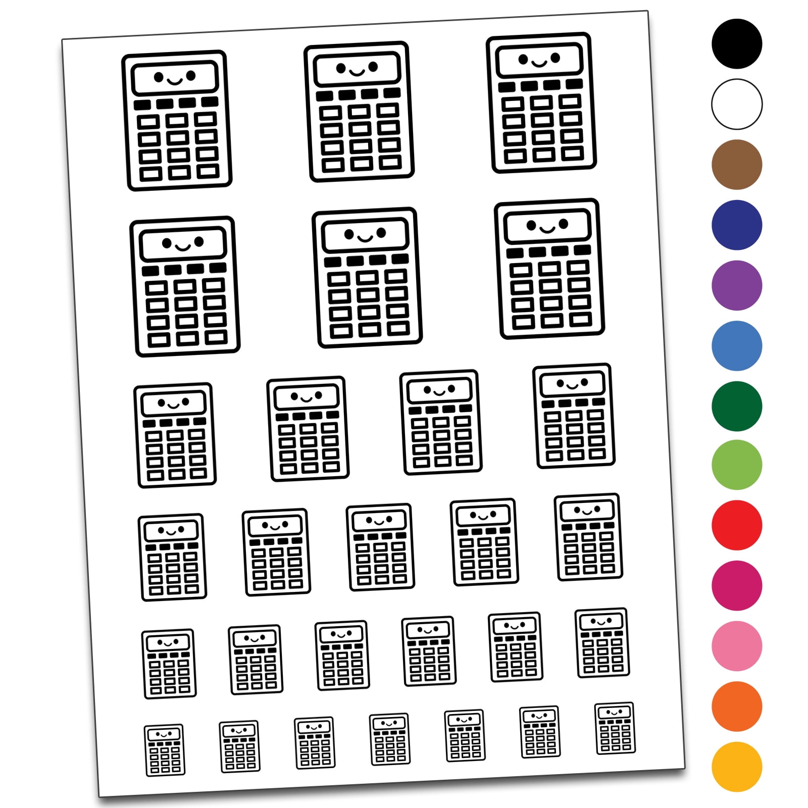 Kawaii Calculator Math Teacher School Water Resistant Temporary Tattoo ...