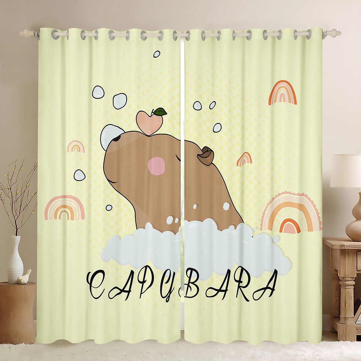 Kawaii Capybara 30%-50% Blackout Curtains Gifts for Capybara Lovers ...
