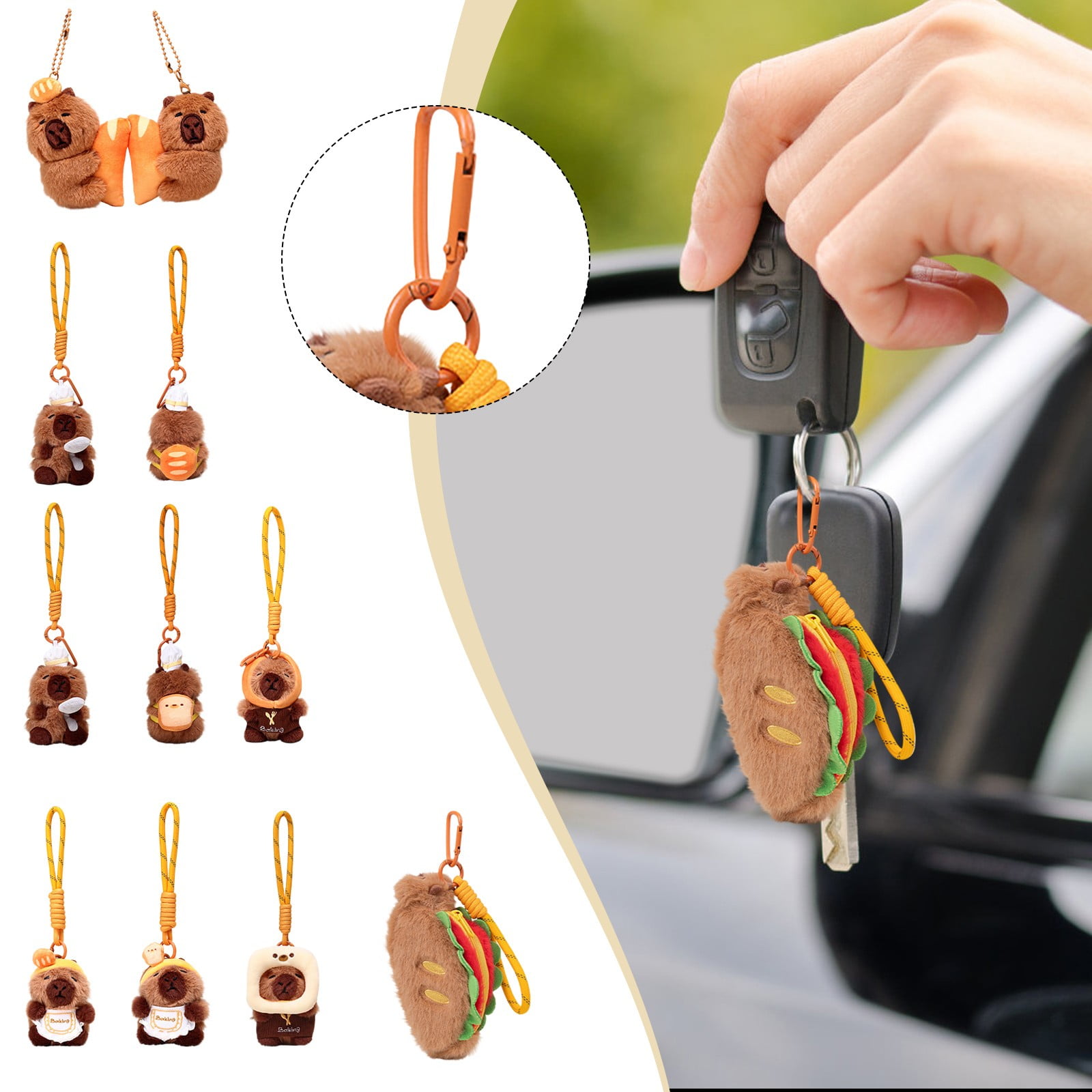 Kawaii Capybara Plush Keychain Soft Capybara Plush Toys Key Chain Soft ...