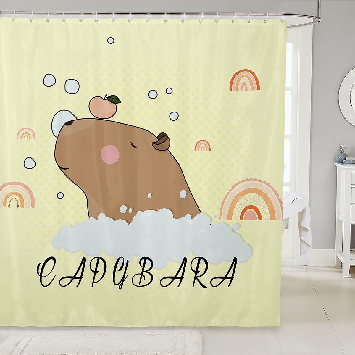 Kawaii Capybara Shower Curtain Gifts for Capybara Lovers,Funny ...