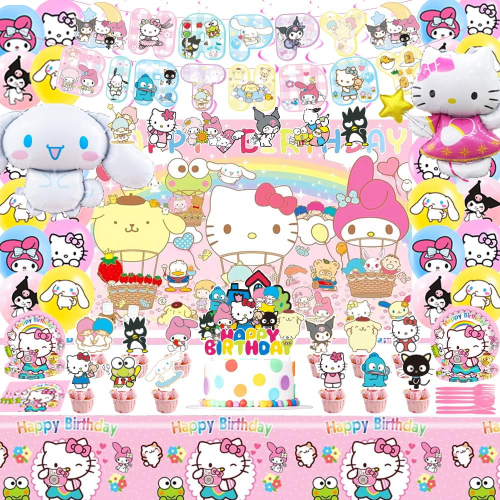 Kawaii Cartoon Birthday SCH4 Party Supplies Decorations, Kawaii ...