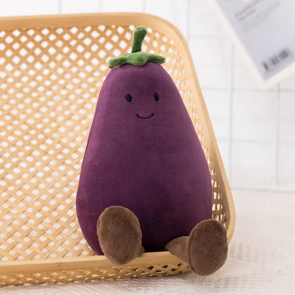 Kawaii Cartoon Fruit Series Plush Doll Cute Vegetable Corn Eggplant ...