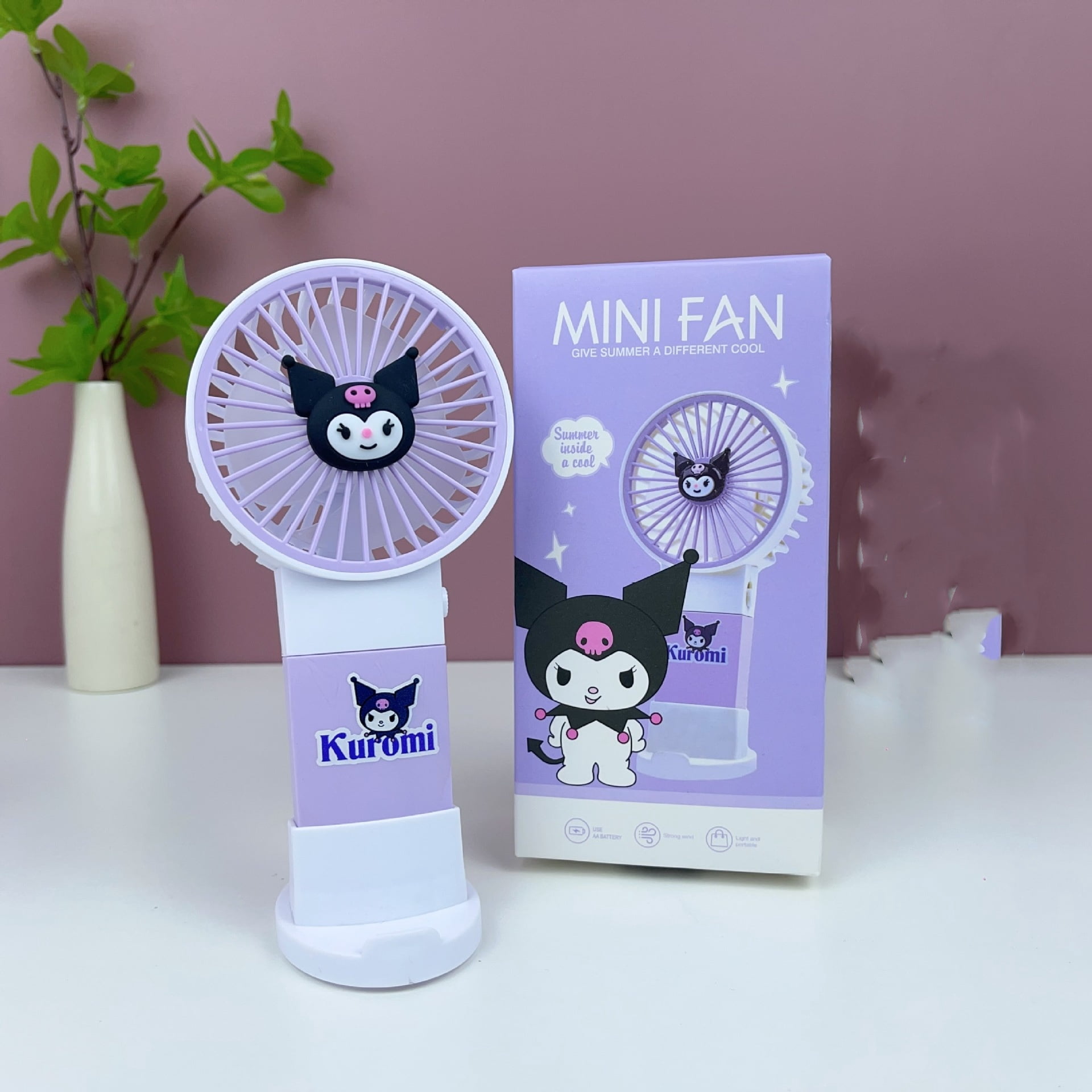 Kawaii Cartoon Hello Kitty Portable Handheld Fan Melody Desktop Small ...