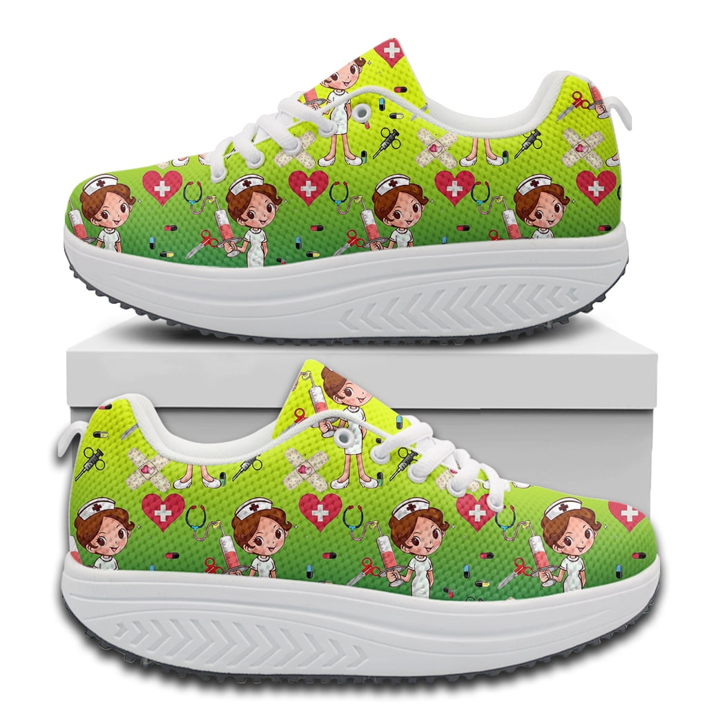 Kawaii Cartoon Nurse Doctor Pattern Must Wear Autumn Winter Round Toe ...