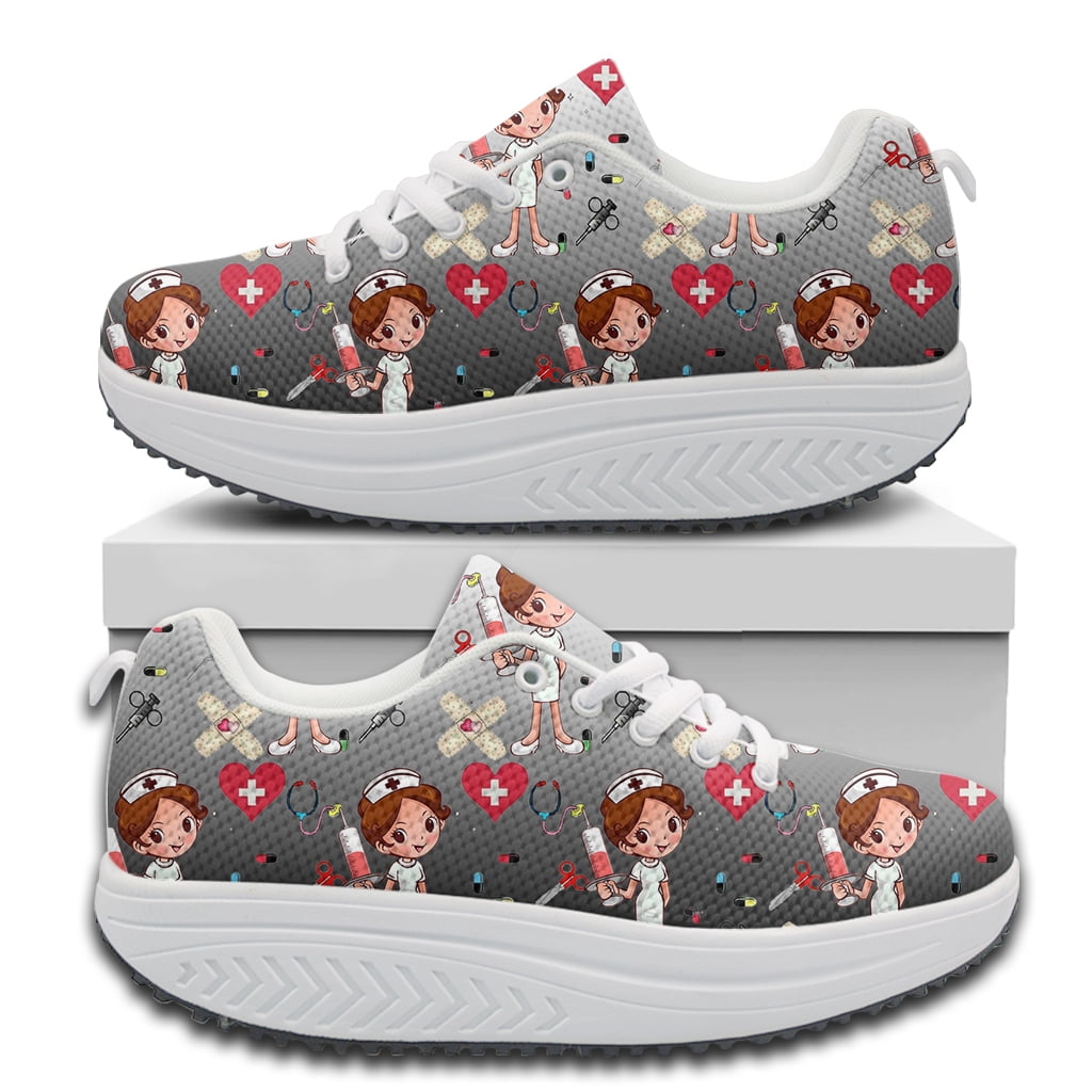 Kawaii Cartoon Nurse Doctor Pattern Must Wear Autumn Winter Round Toe ...