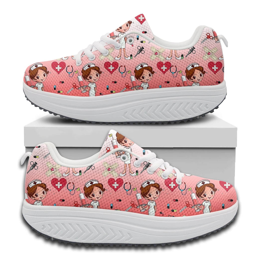 Kawaii Cartoon Nurse Doctor Pattern Must Wear Autumn Winter Round Toe ...