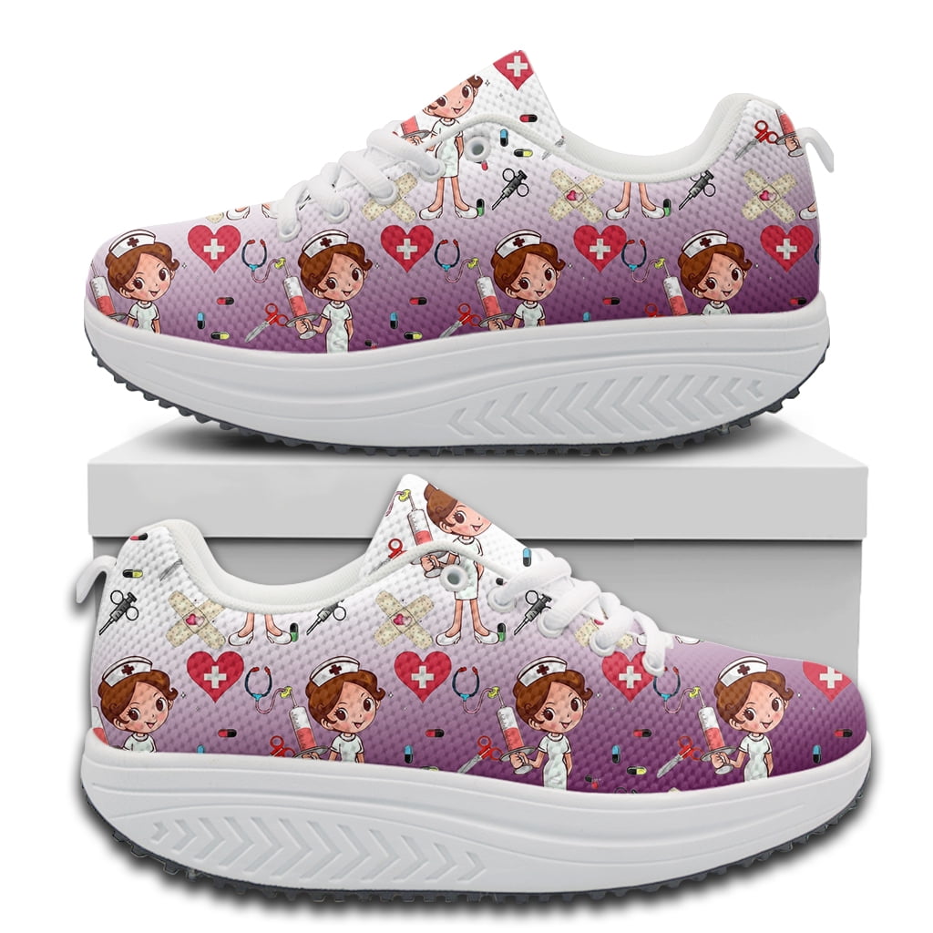 Kawaii Cartoon Nurse Doctor Pattern Must Wear Autumn Winter Round Toe ...