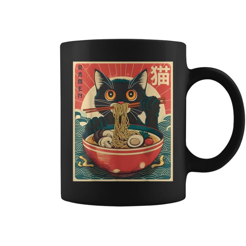 Kawaii Cat Anime Cat Ramen Graphic Japanese Coffee Mugs - Walmart.com
