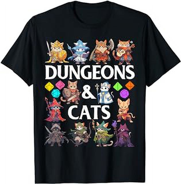 Kawaii Cat Hero D20 Dice Nerdy RPG Gamer & Table Top Game T-Shirt ...