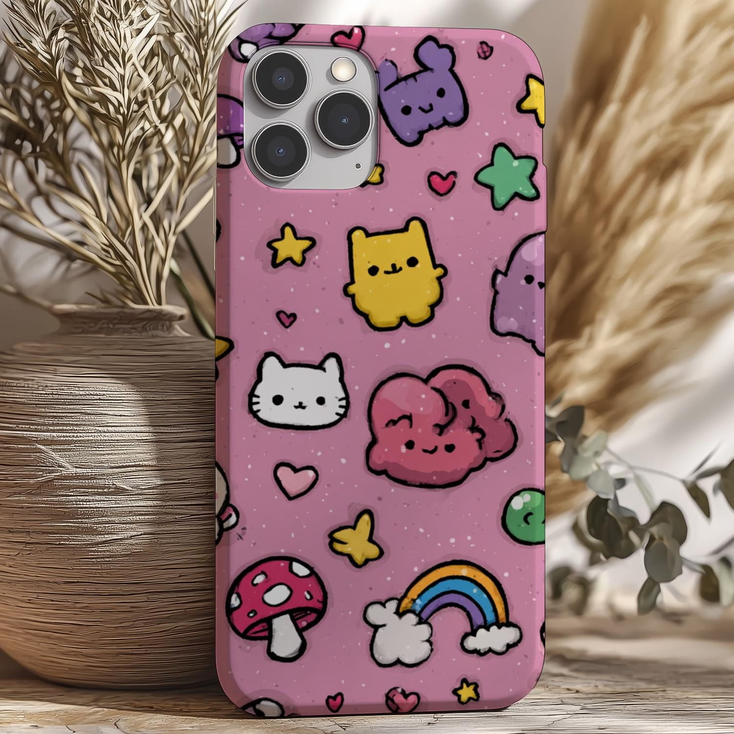 Kawaii Cat Juminocore Aesthetic Art Phone Case 17 16 15 14 13 12 11 Pro ...