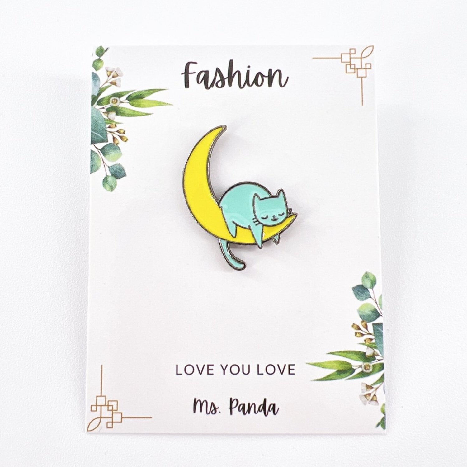 Kawaii Cat Pin Napping on the Moon Enamel Lapel Pin - Walmart.com