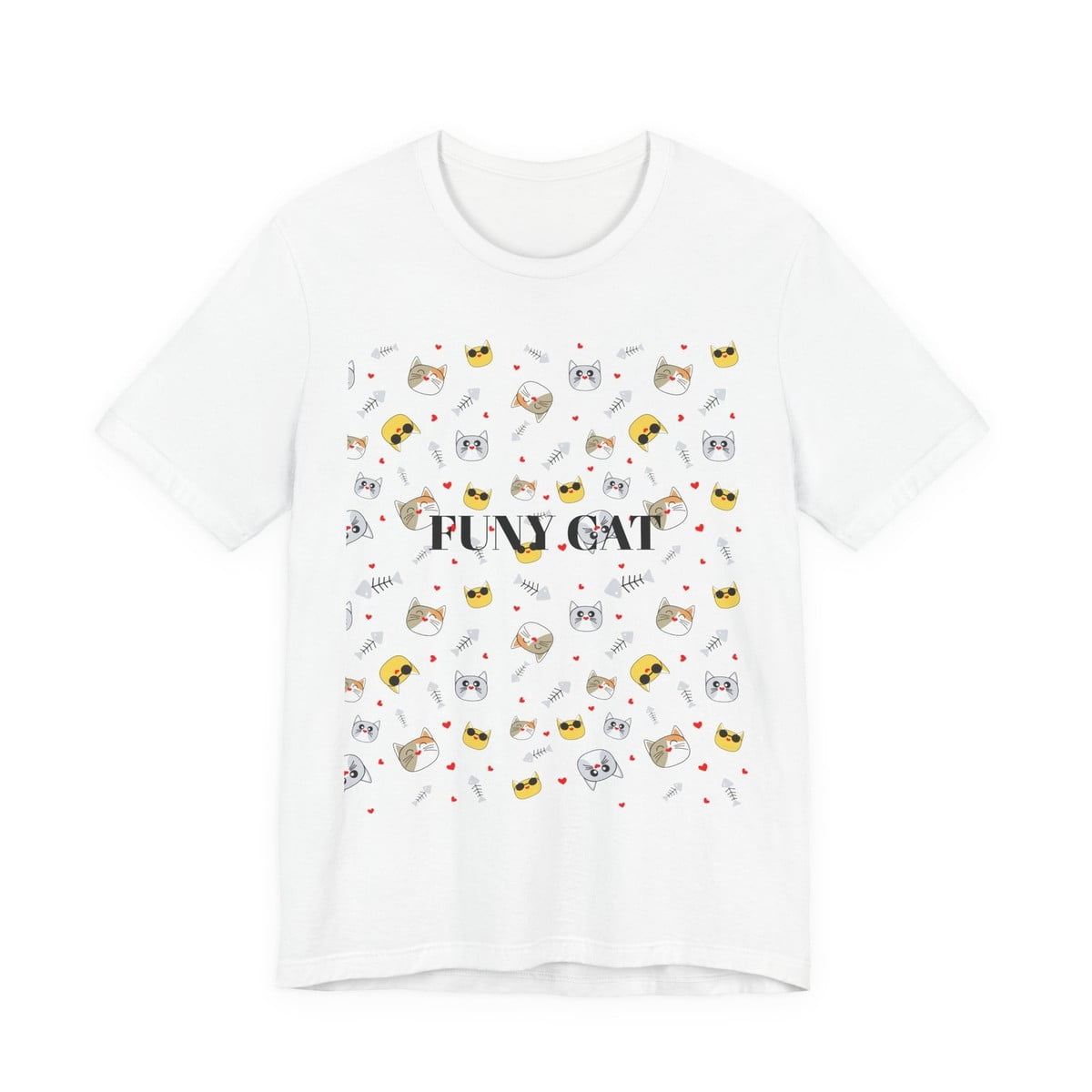 Kawaii Cat Sushi Paw Print Pattern T-Shirt - Walmart.com