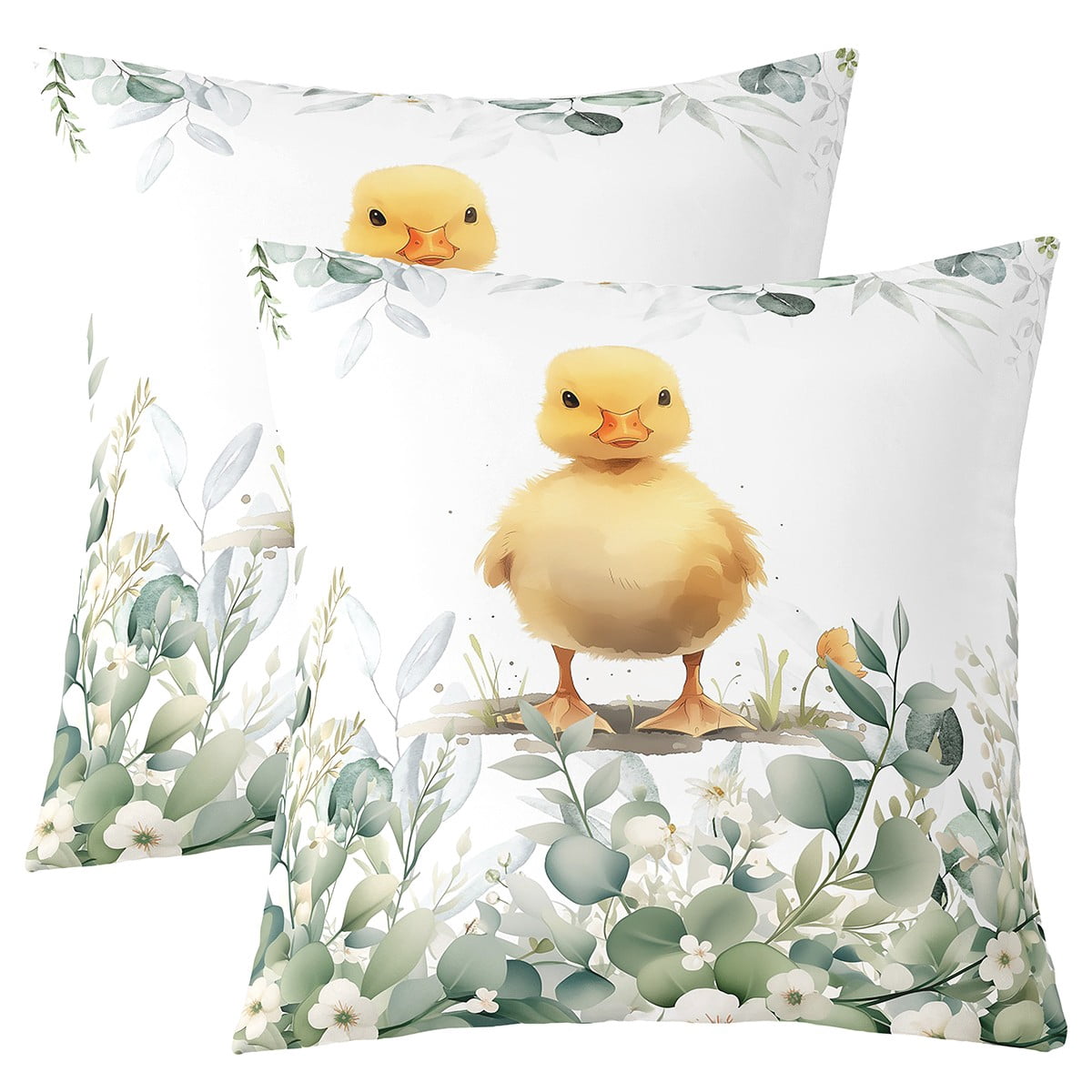 Kawaii Chicken Pillow Covers 20x20,Cartoon Yellow Chick Throw Pillow ...