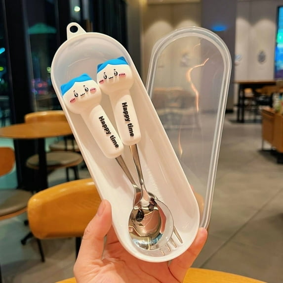Kawaii Chiikawa Tableware Set Hachiware Usagi Cartoon Fork Spoon ...