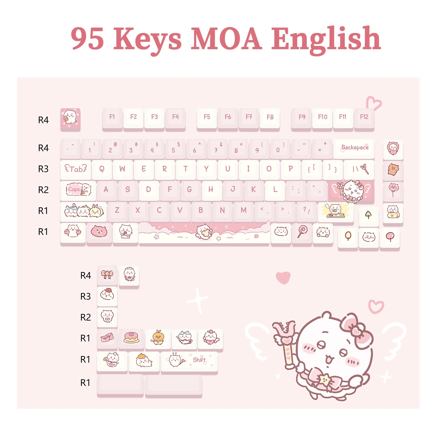 Kawaii Chiikawas Keycap Cute Usagi Keyboard Decoration MOA ...