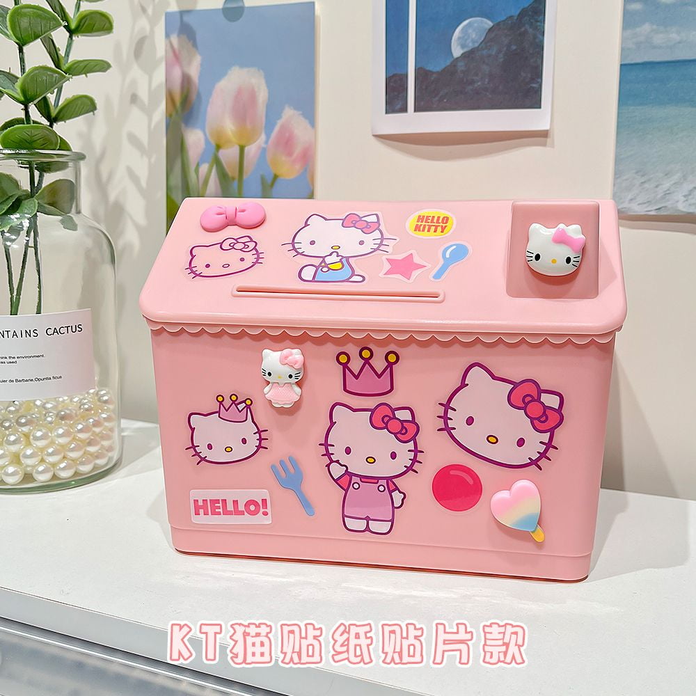 Kawaii Children's Piggy Bank Sanrios Hello Kitty Cinnamoroll Kuromi ...