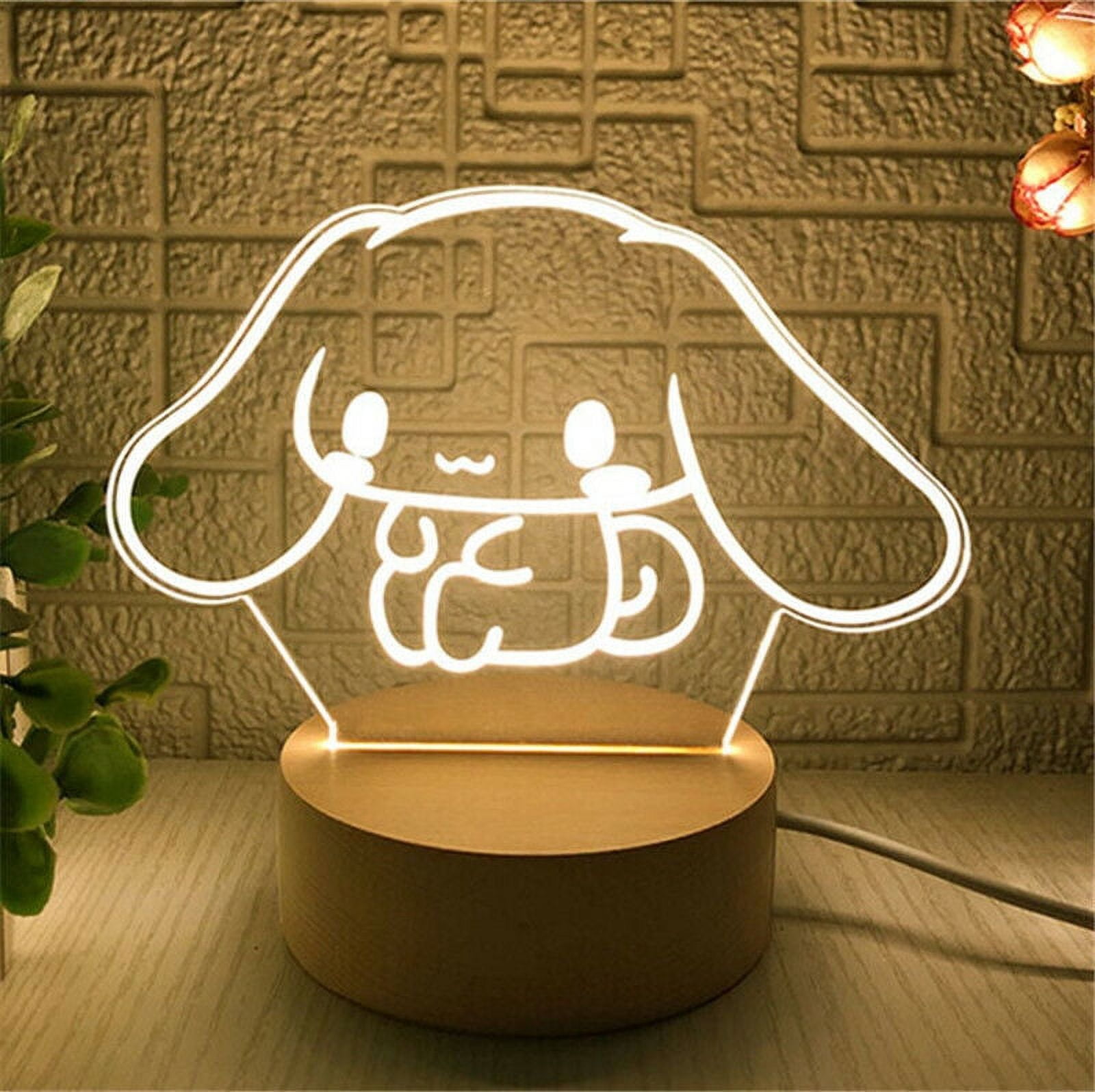 Kawaii Cinnamoroll Night Light Remote Control Lamp, Kids Bedroom Desk ...