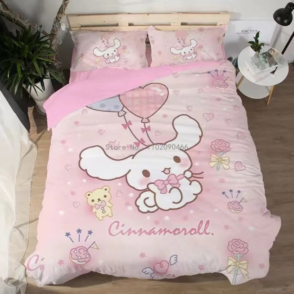 Kawaii Cinnamoroll Quilt Duvet Cover Comforter Pillow Case Cartoon ...