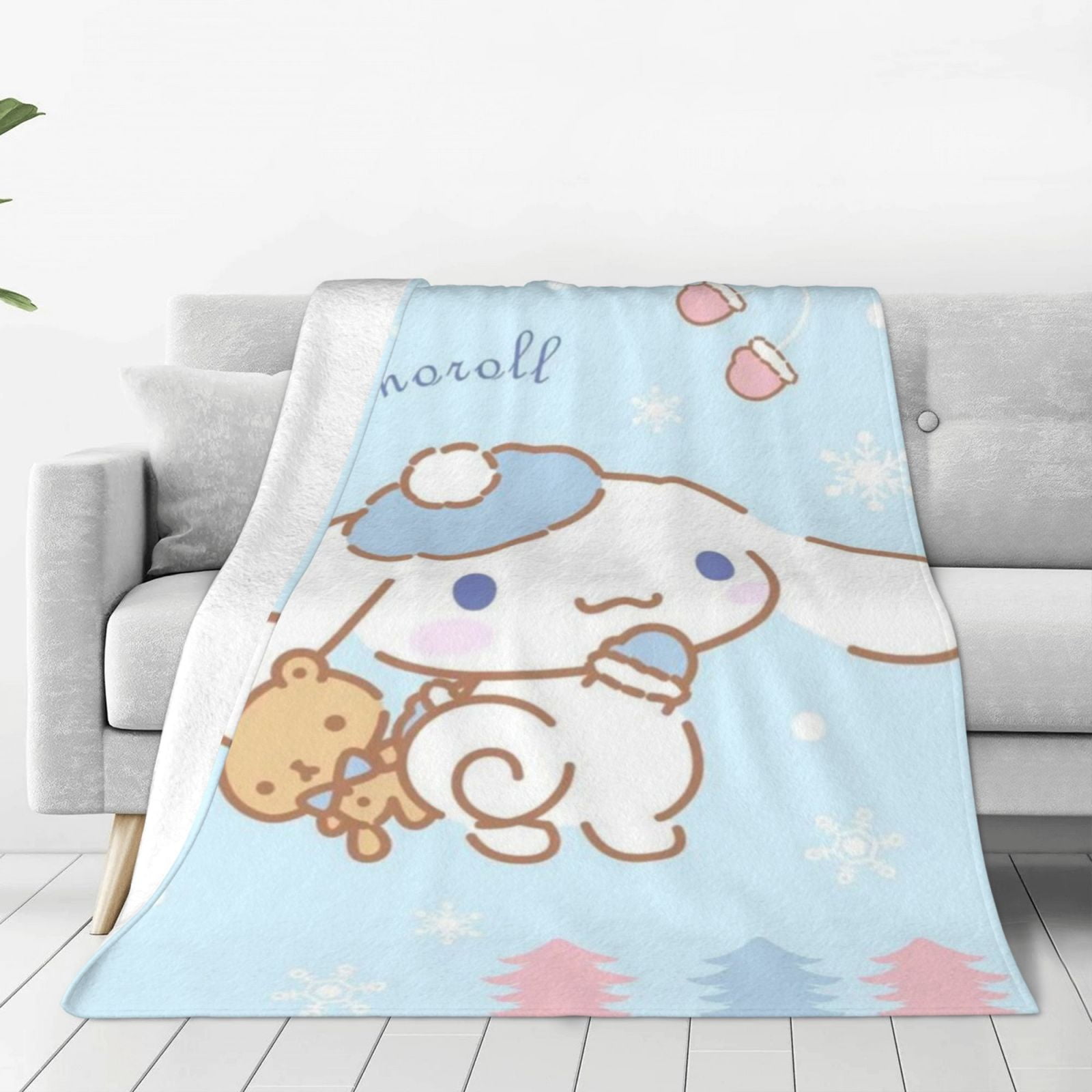 Kawaii Cinnamoroll Super Soft Blanket Cute Cartoon Puppy Plush Throw ...