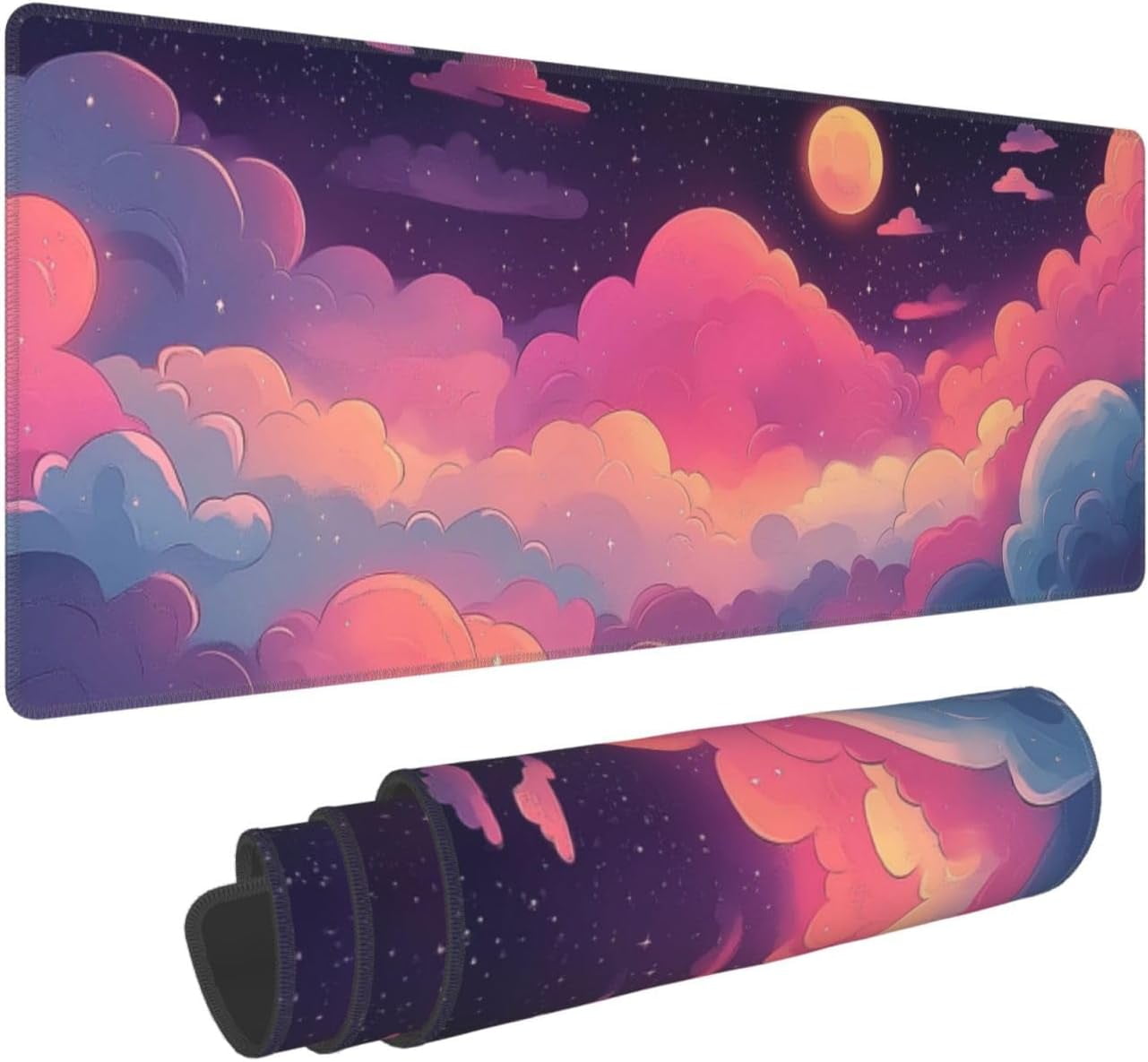 Kawaii Clouds Mouse Pad Desk Gaming Accessories Cute Pink Desk Mat 31.5 ...