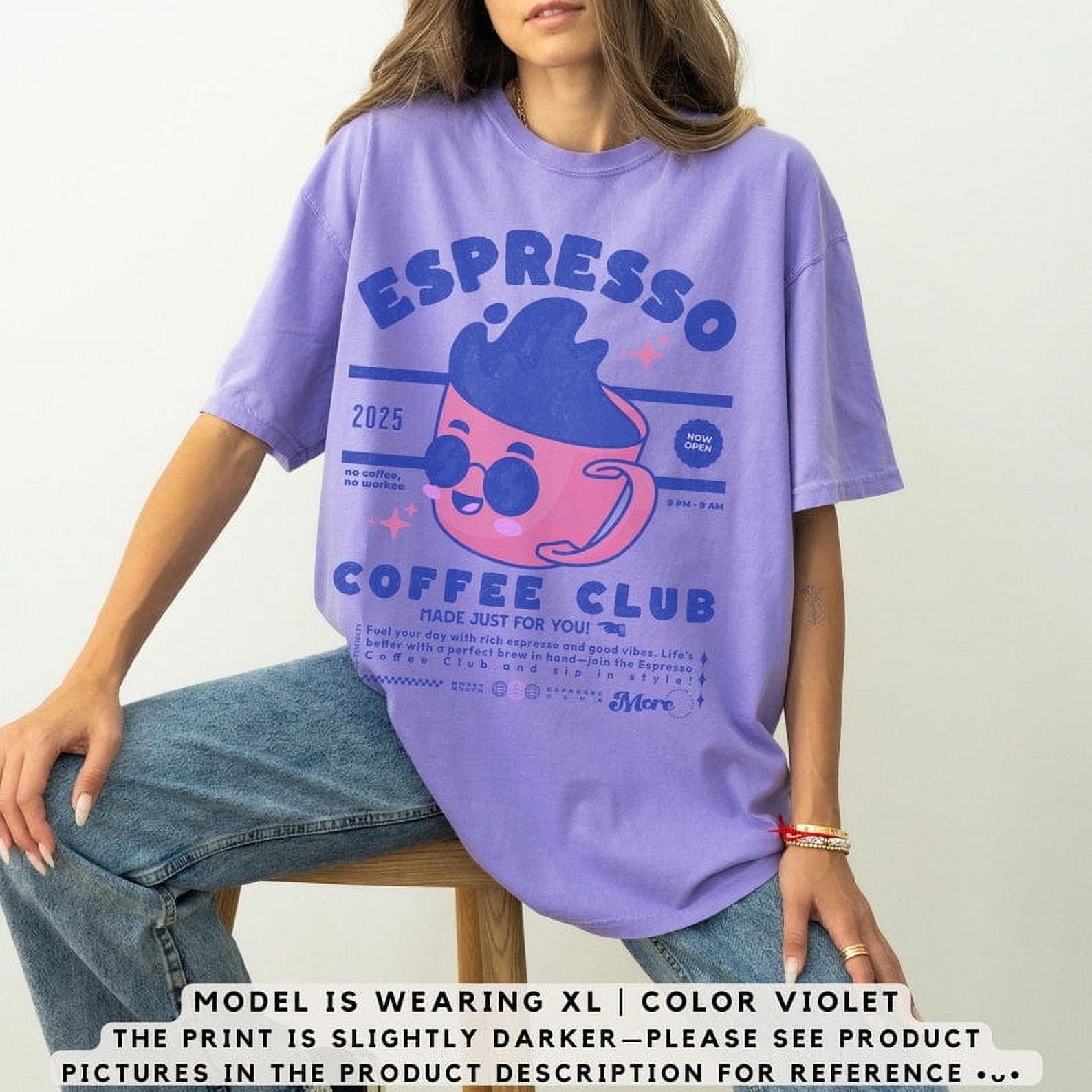 Kawaii Coffee Lover T-shirt – Retro Hippie Aesthetic Comfort Colors ...