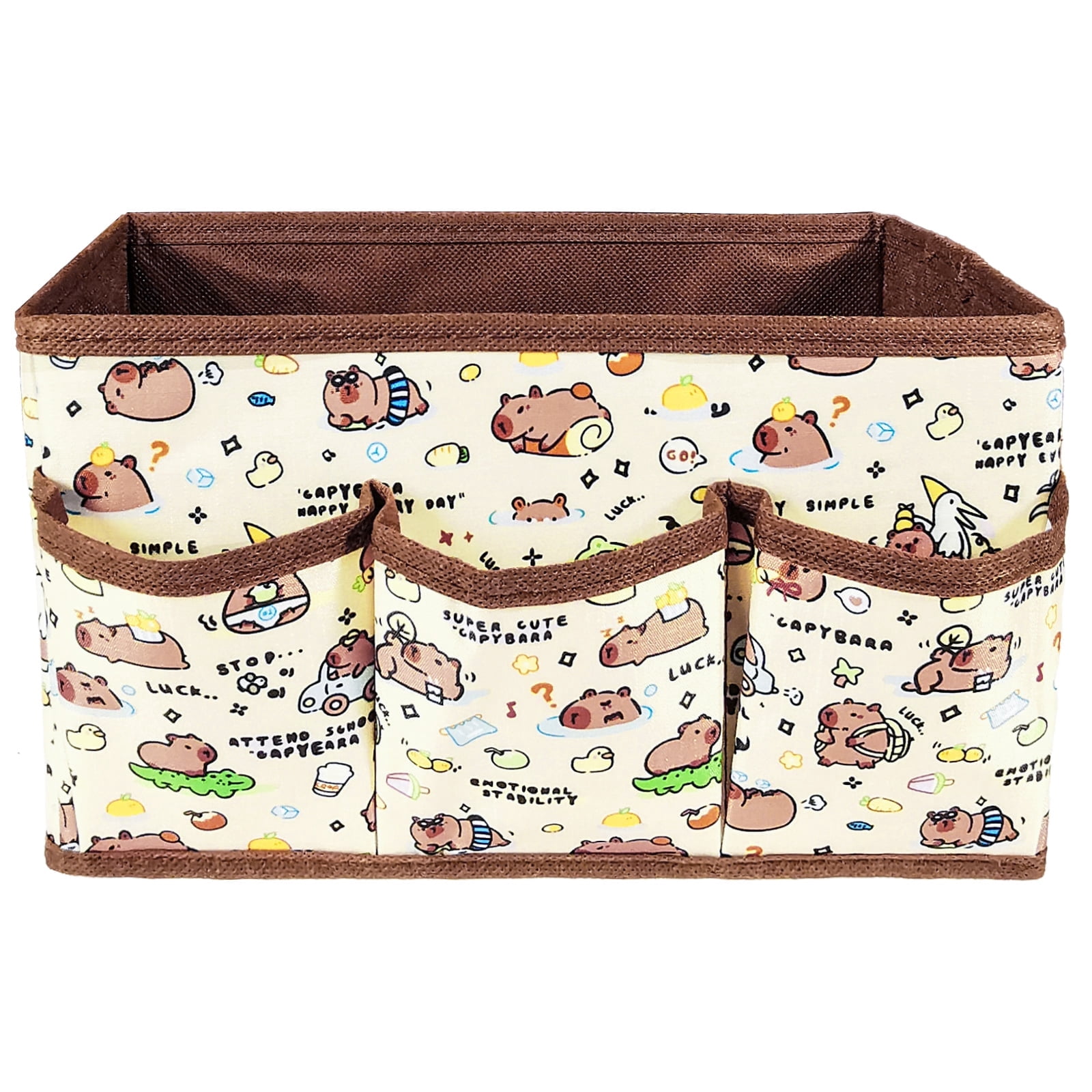 Kawaii Collapsible Storage Bin,Cute Capybara 4 Grids Storage Box ...