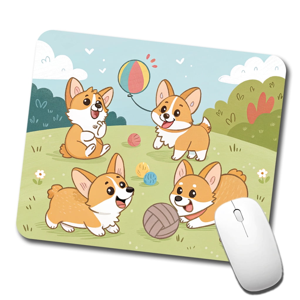 Kawaii Corgis Dogs Playing Mouse Pad Low Profile Gaming Mat - Walmart.com