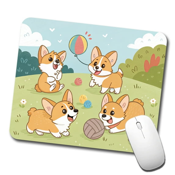 Kawaii Corgis Dogs Playing Mouse Pad Low Profile Gaming Mat - Walmart.com