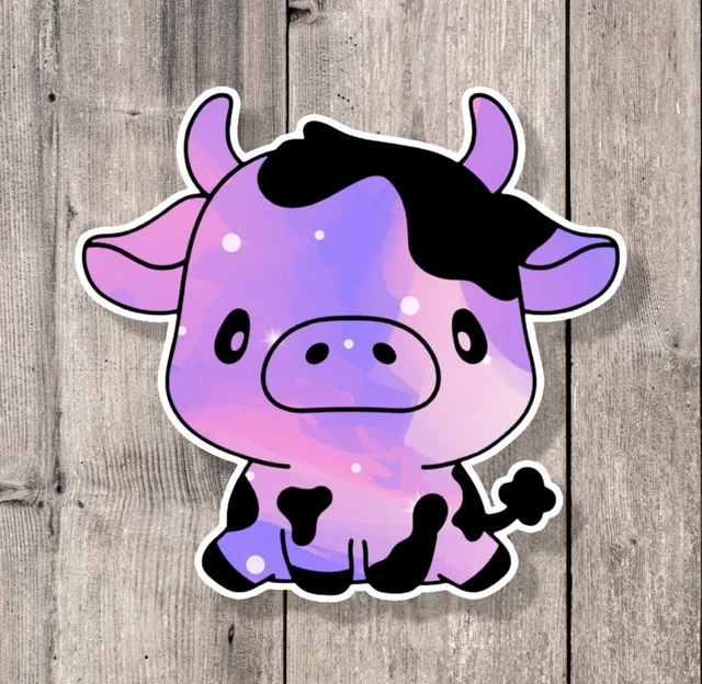 Kawaii Cow Vinyl Sticker Laptop Sticker Water Bottle Sticker ...