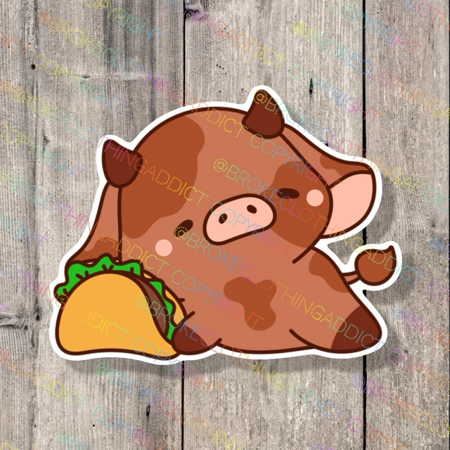 Kawaii Cow Vinyl Sticker Laptop Sticker Water Bottle Sticker ...