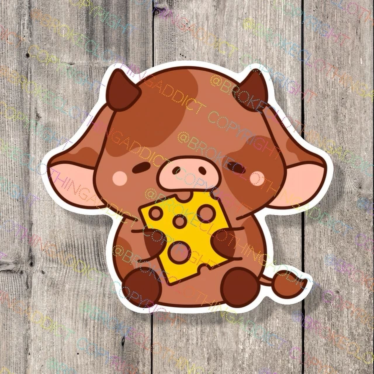 Kawaii Cow Vinyl Sticker Laptop Sticker Water Bottle Sticker ...