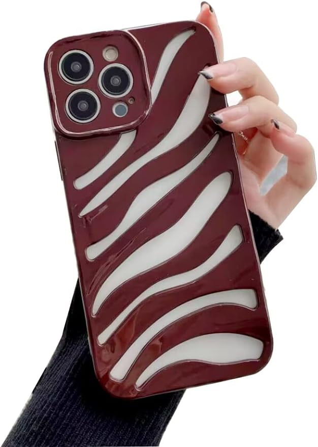 Kawaii Curly Wave Case for iPhone 14 Pro Max Hollow Design, Pretty ...