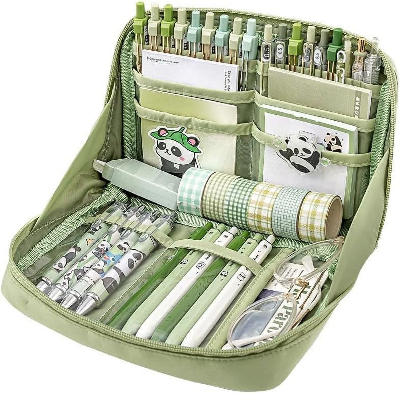Kawaii Cute Aesthetic Pencil Case - Large Capacity Canvas Pen Pouch Bag ...