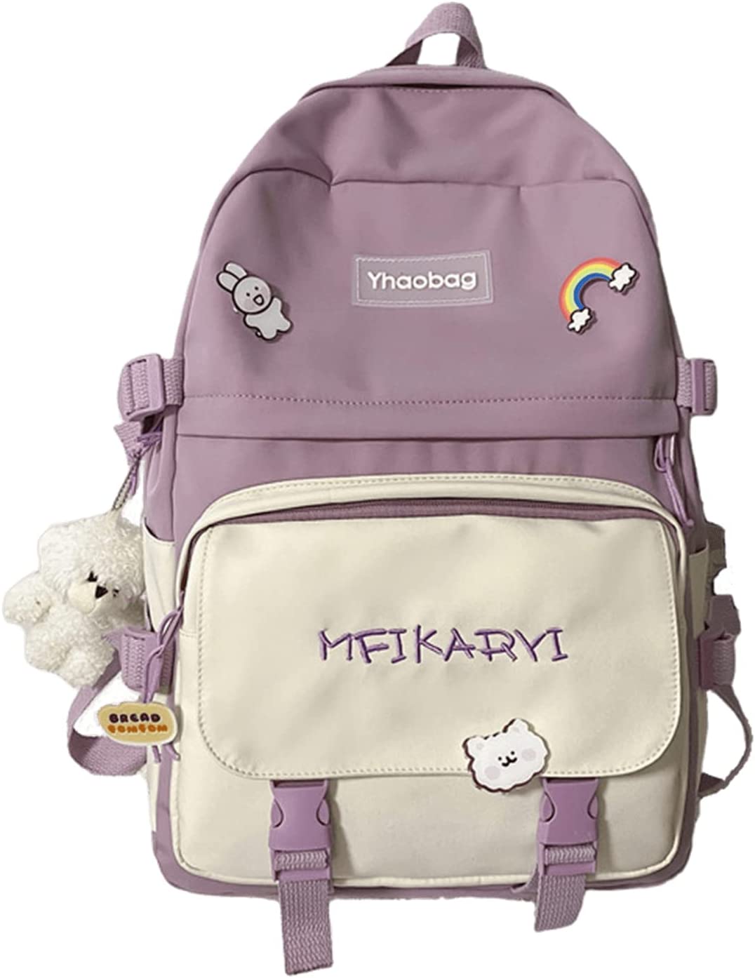 Kawaii Cute Backpack with Bear Pendant & Pins - Back To School Supplies ...