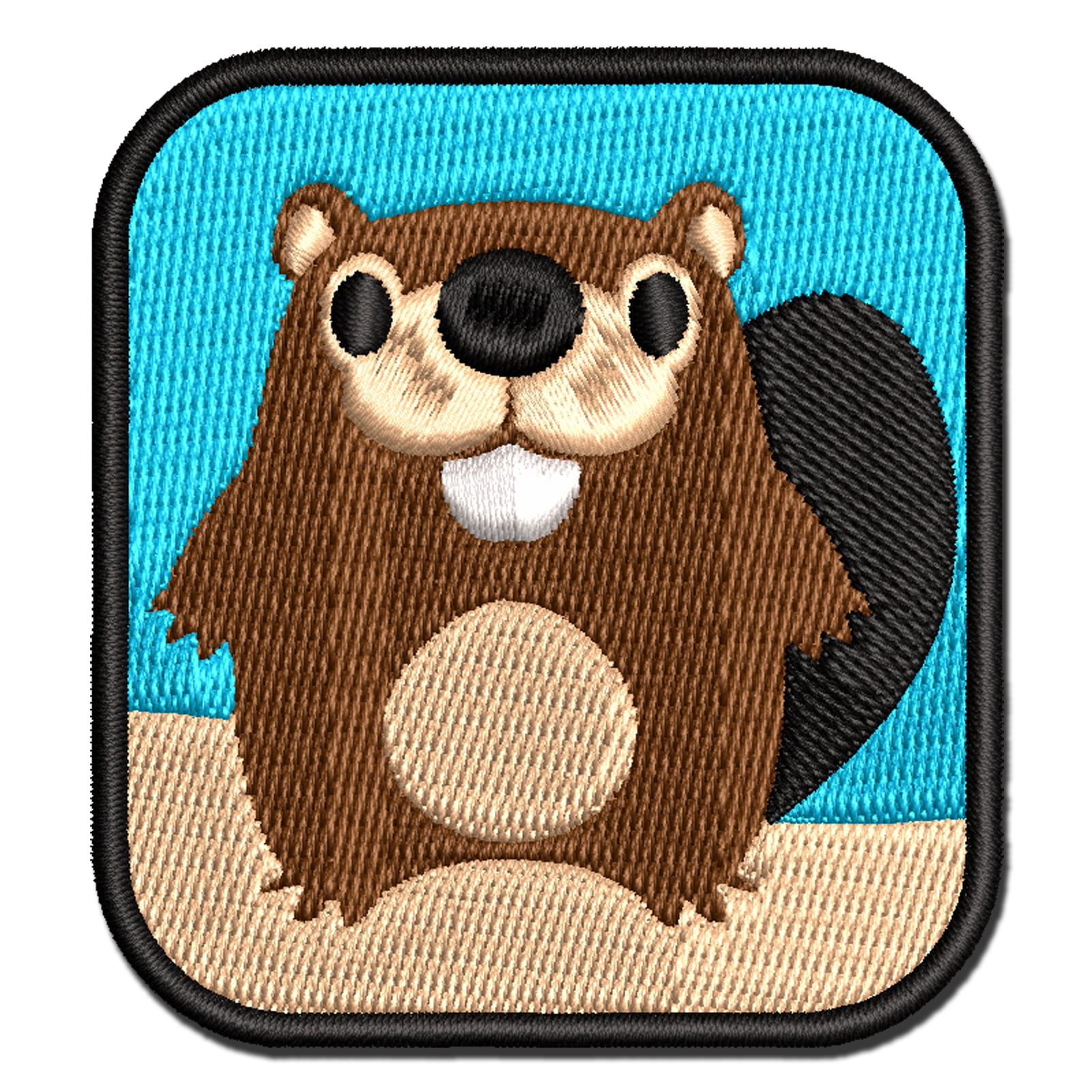 Kawaii Cute Beaver Buddy Applique Multi-Color Embroidered Iron-On Patch ...