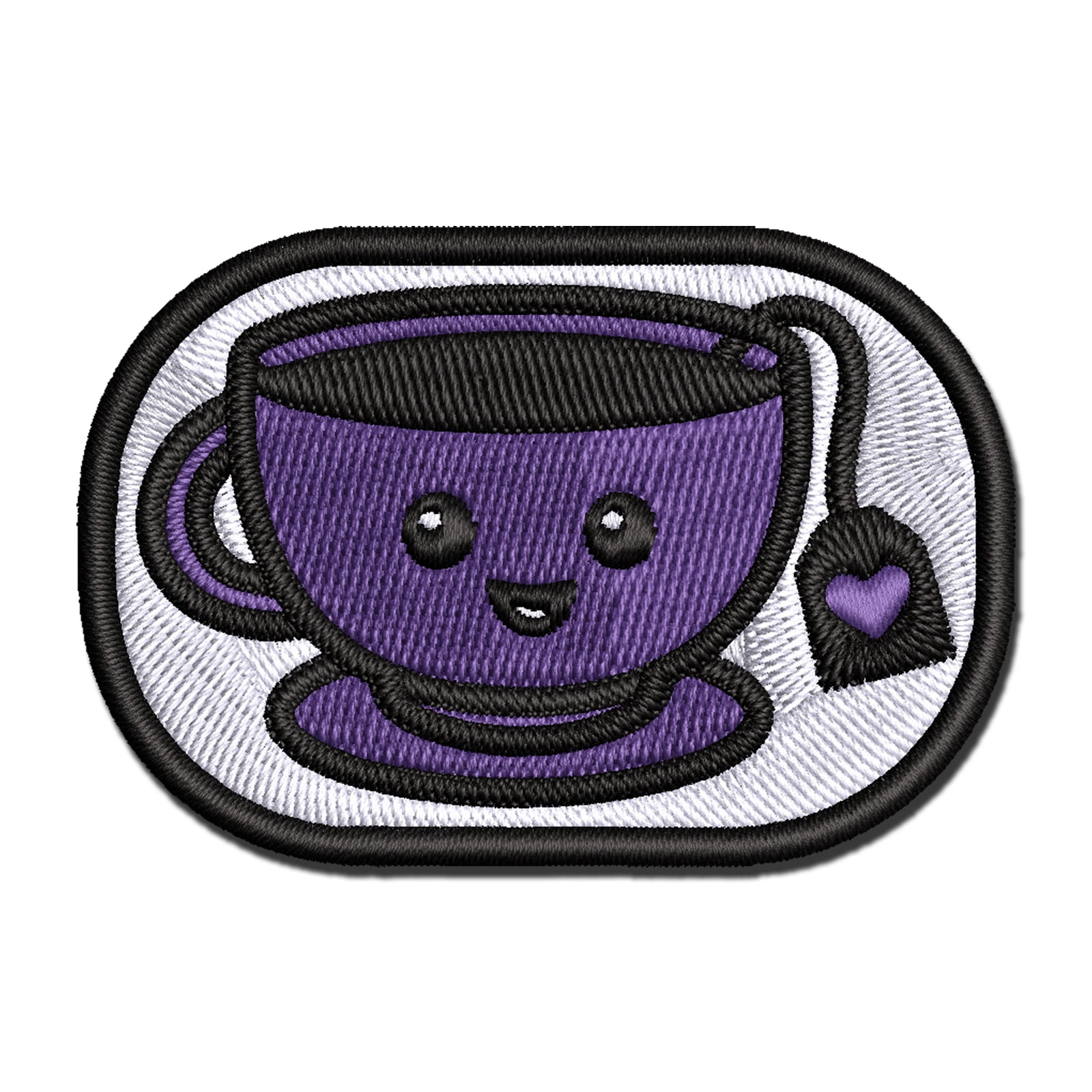 Kawaii Cute Cup of Tea Applique Multi-Color Embroidered Hook & Loop ...