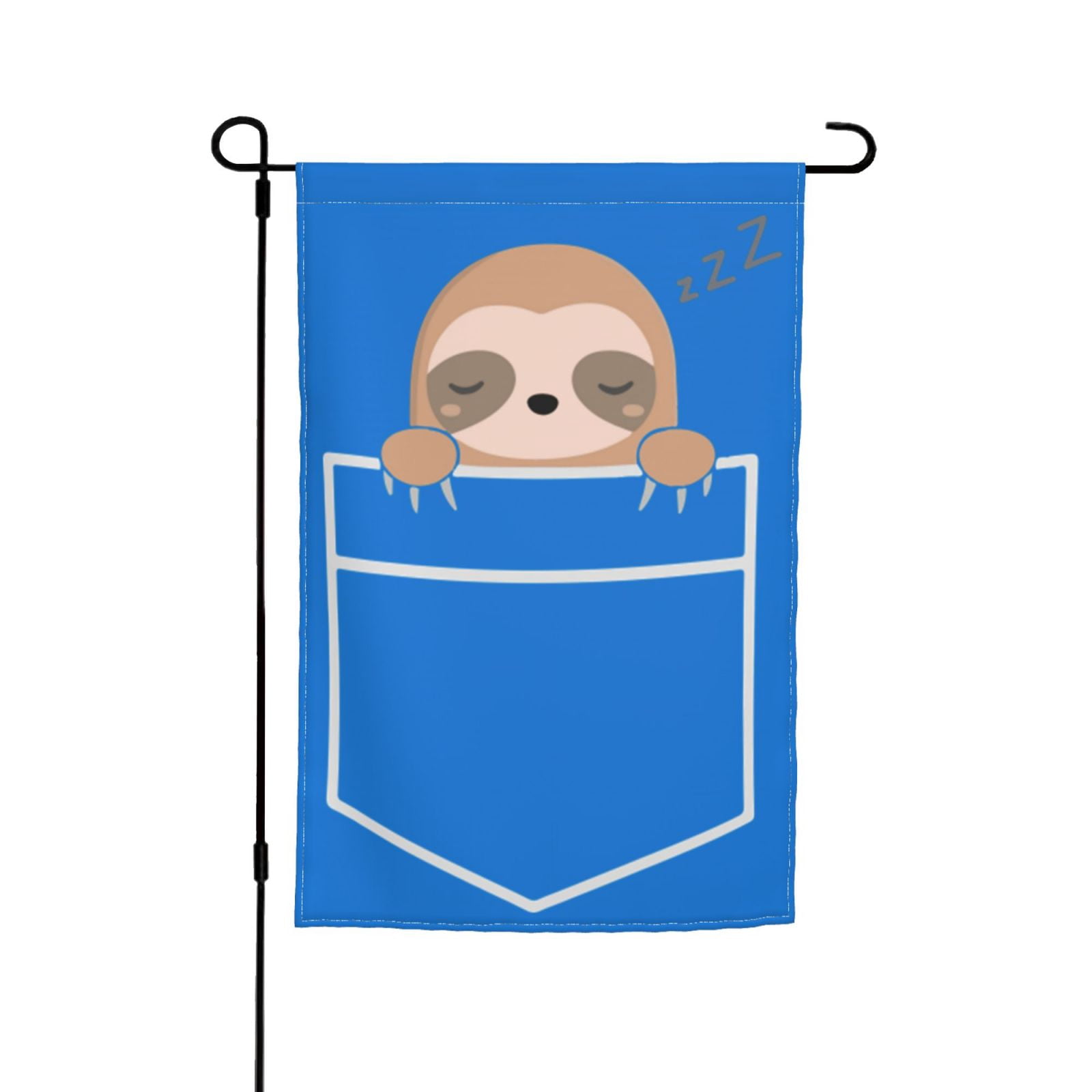 Kawaii Cute Lazy Sloth Garden Flag 12x18 Inch, Double Sided Outside ...