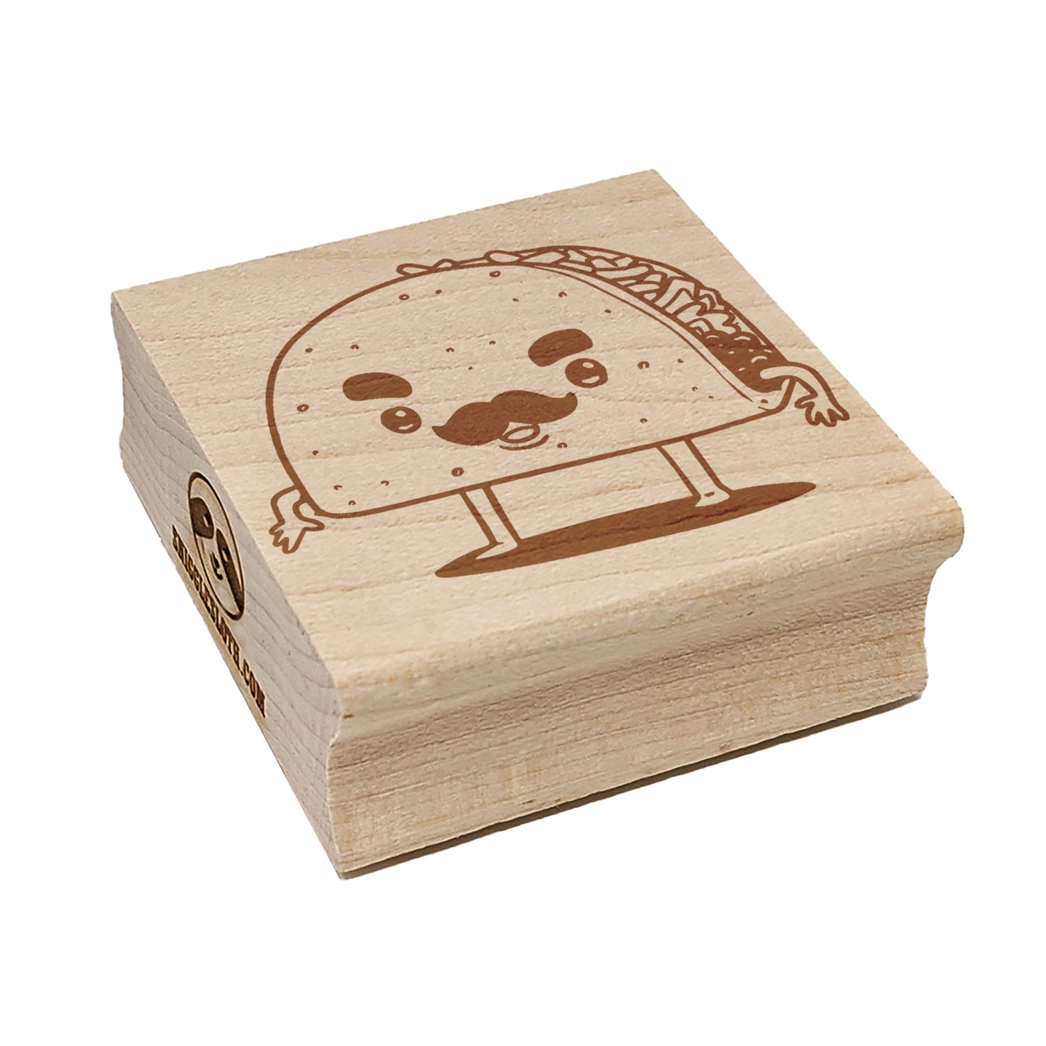Kawaii Cute Mustache Taco Square Rubber Stamp Stamping Scrapbooking ...