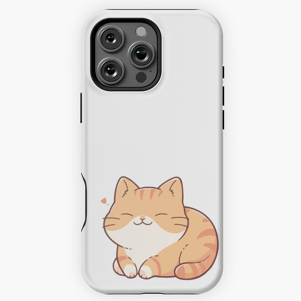 Kawaii Cute Orange Tabby Cat Funny Pet Art Phone Case for iPhone 17 ...