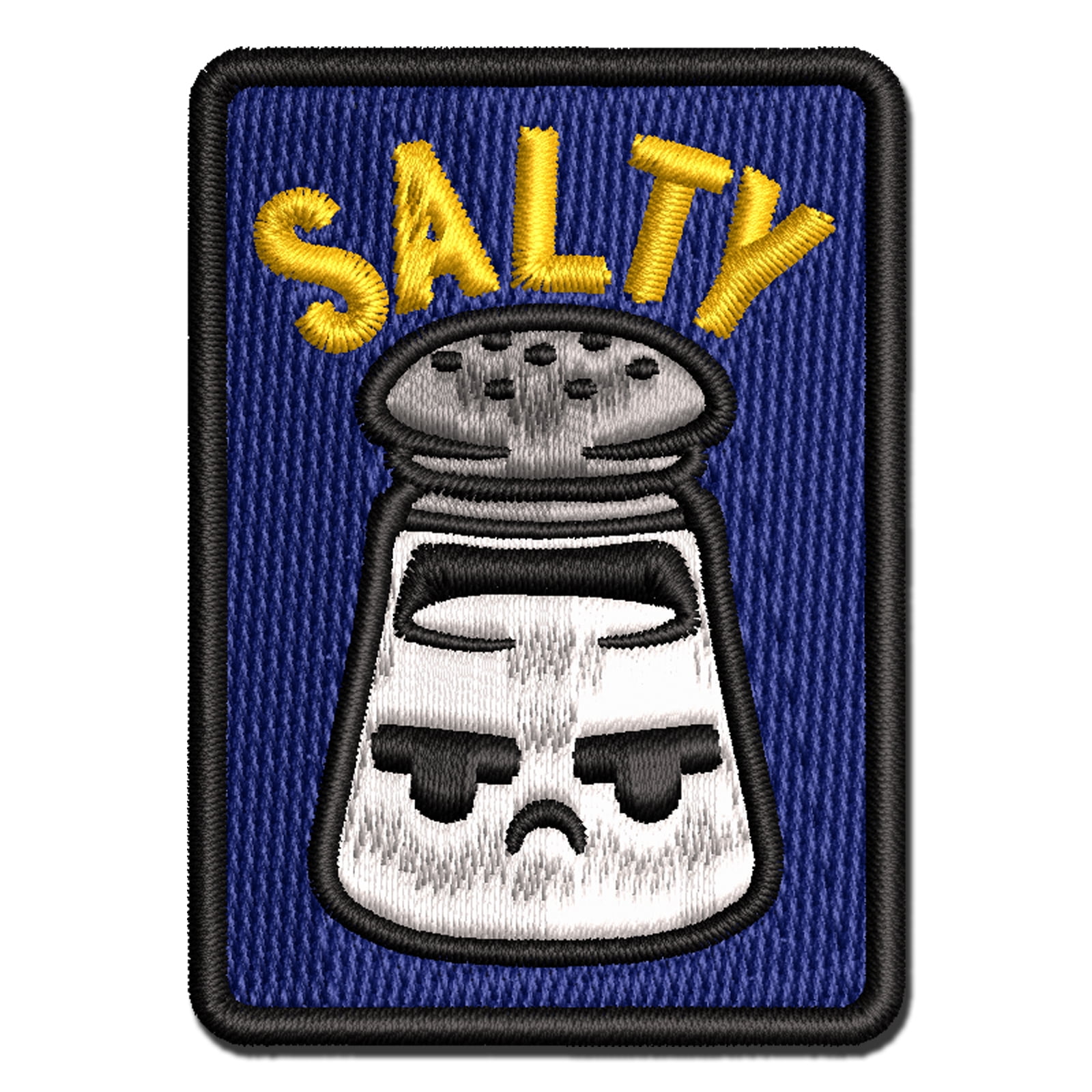 Kawaii Cute Salty Grumpy Salt Applique Multi-Color Embroidered Iron-On ...
