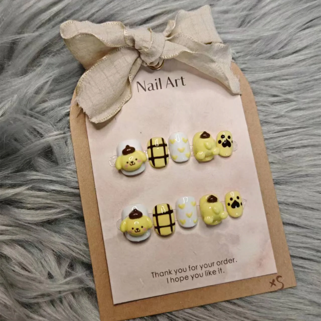 Kawaii Cute Sanrio Hello Kitty Handwork Press-on Nails Sweet Love ...