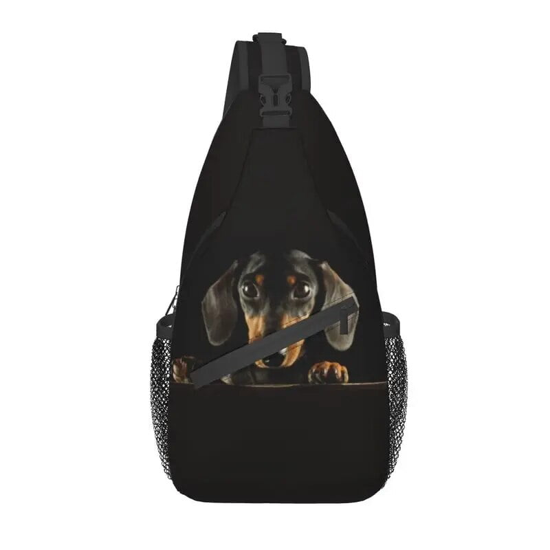 Kawaii Dachshund Sling Crossbody Backpack Men Wiener Badger Sausage Dog ...