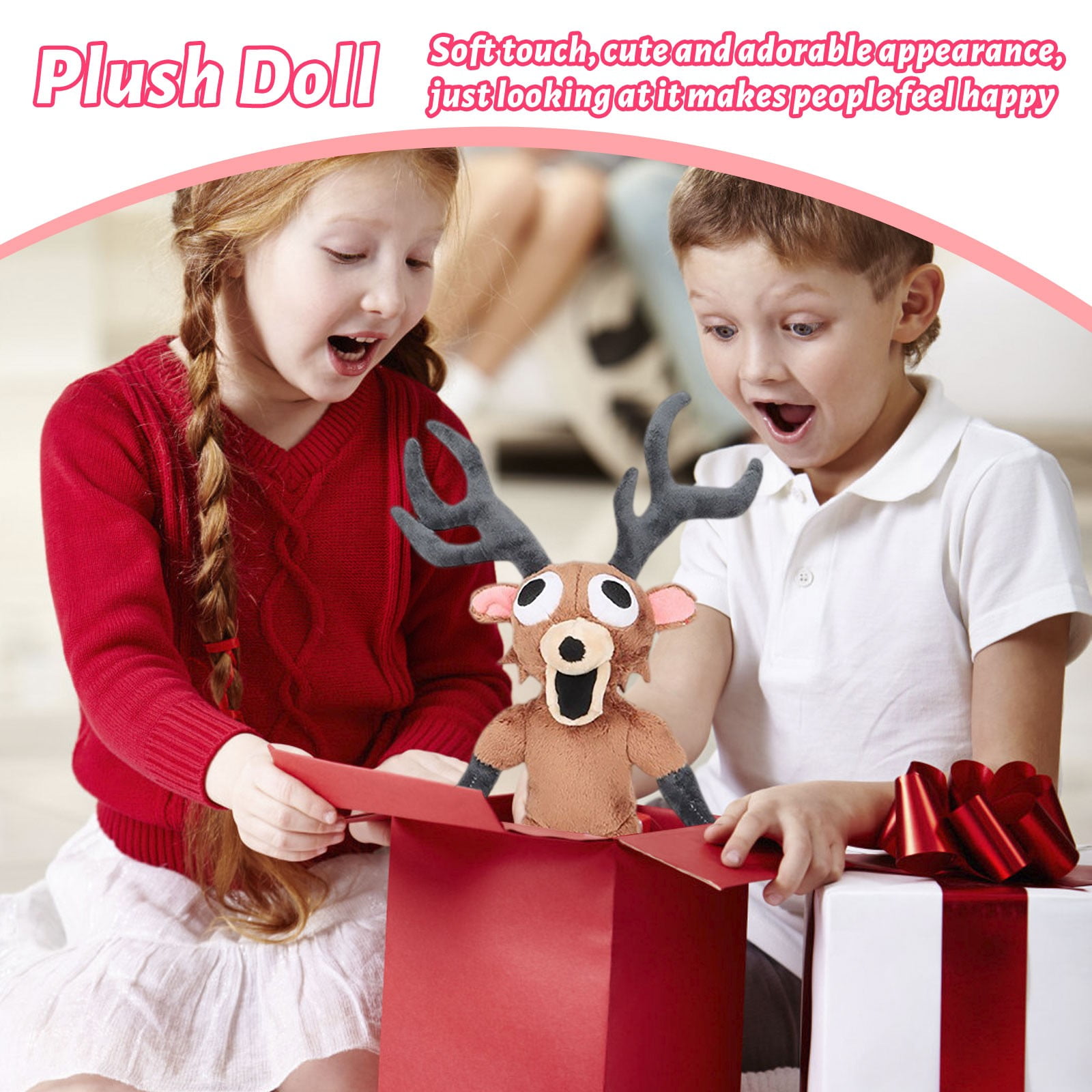 Kawaii Deer Plush Toys– 13-inch Huggable Animal Stuffed Animal Plushies ...