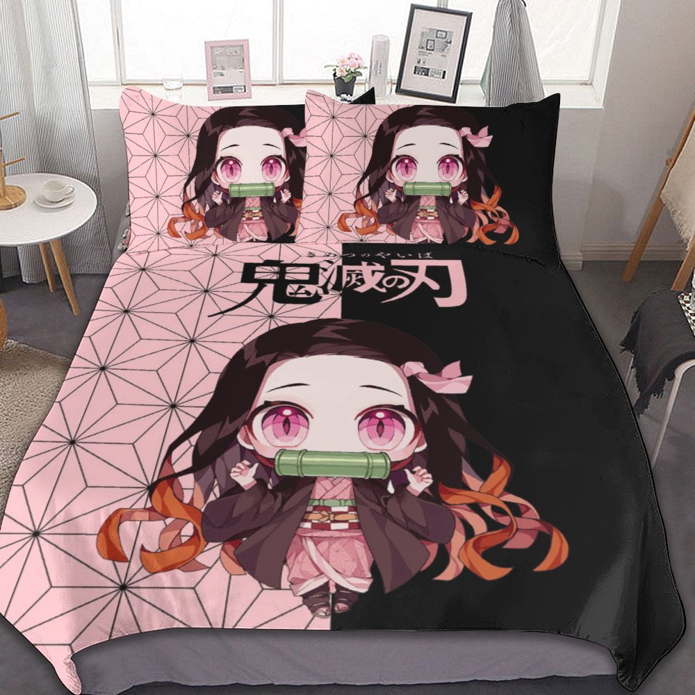 Kawaii Demon Slayer Duvet Cover Set 3D Printed Tanjiro Nezuko Zenitsu ...