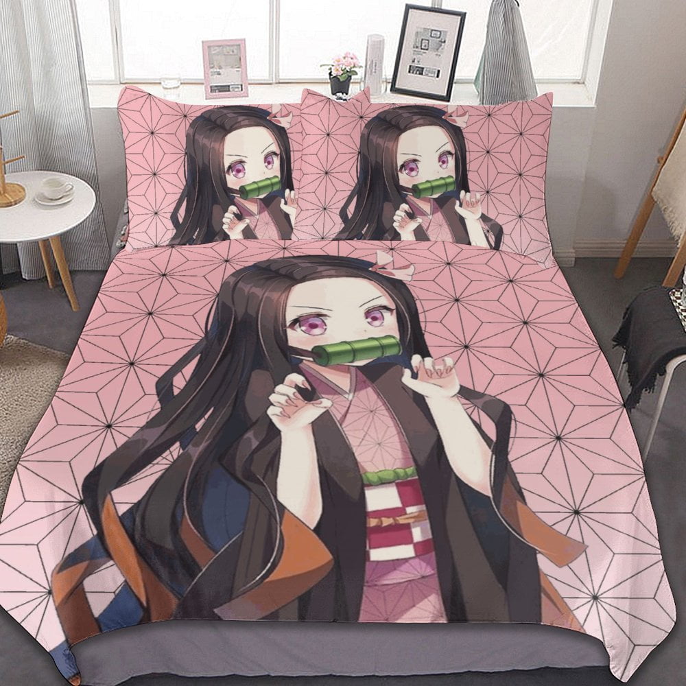 Kawaii Demon Slayer Duvet Cover Set, Bedding Set for Kids Teens Girls ...