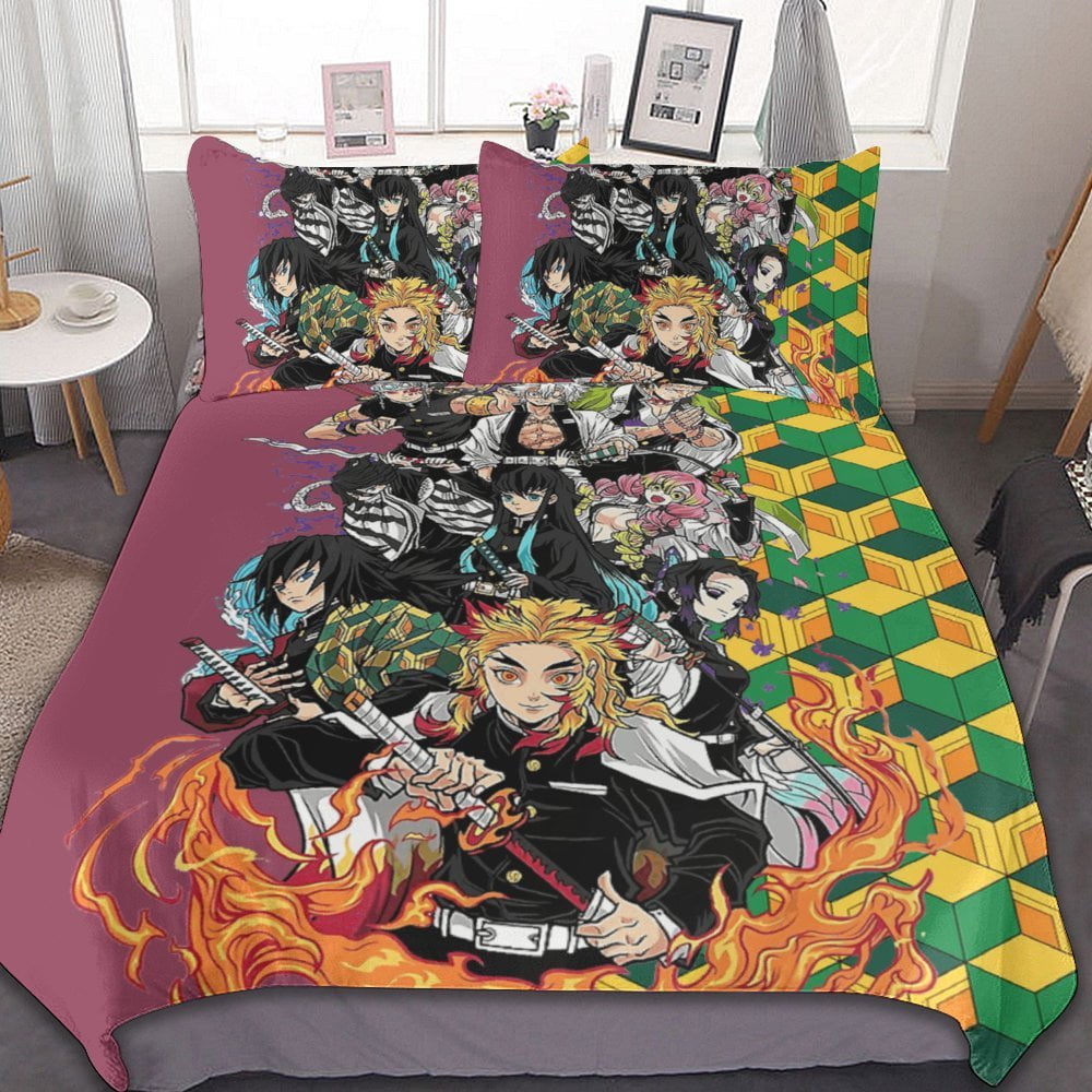 Kawaii Demon Slayer Duvet Cover Set, Bedding Set for Kids Teens Girls ...
