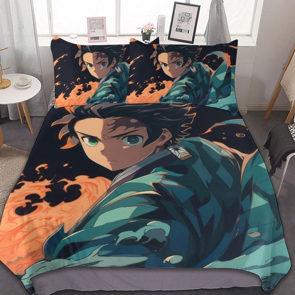Kawaii Demon Slayer Duvet Cover Set, Bedding Set for Kids Teens Girls ...