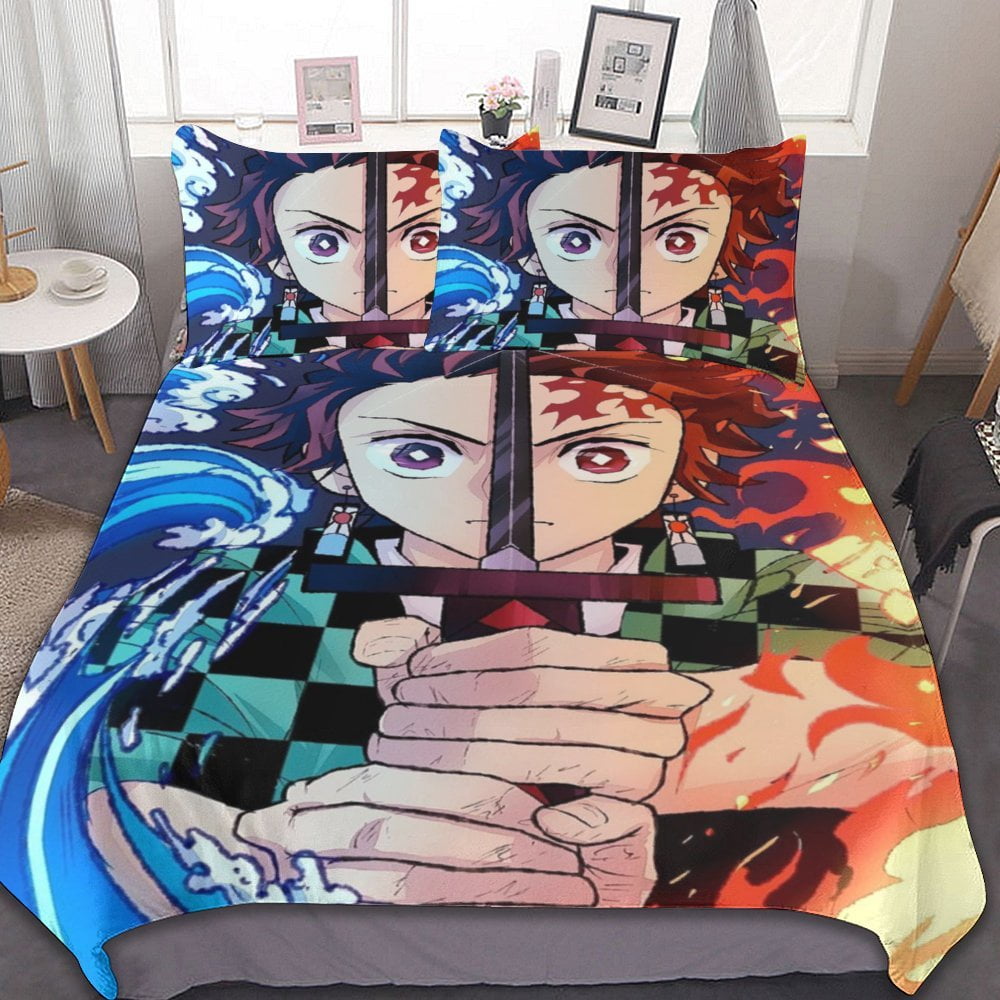 Kawaii Demon Slayer Duvet Cover Set, Bedding Set for Kids Teens Girls ...